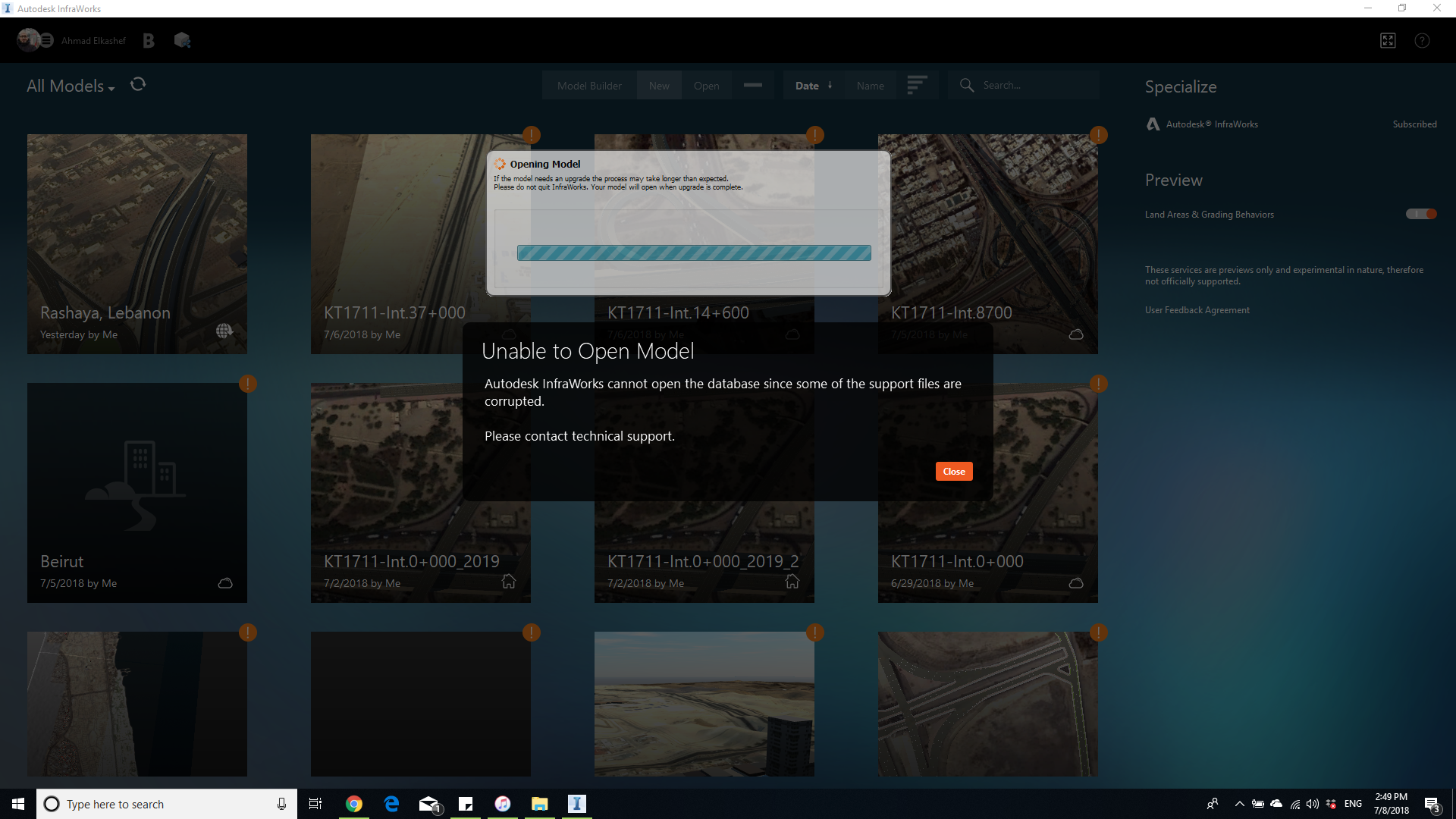 Solved Unable To Open Model Infraworks 2019 Autodesk Community