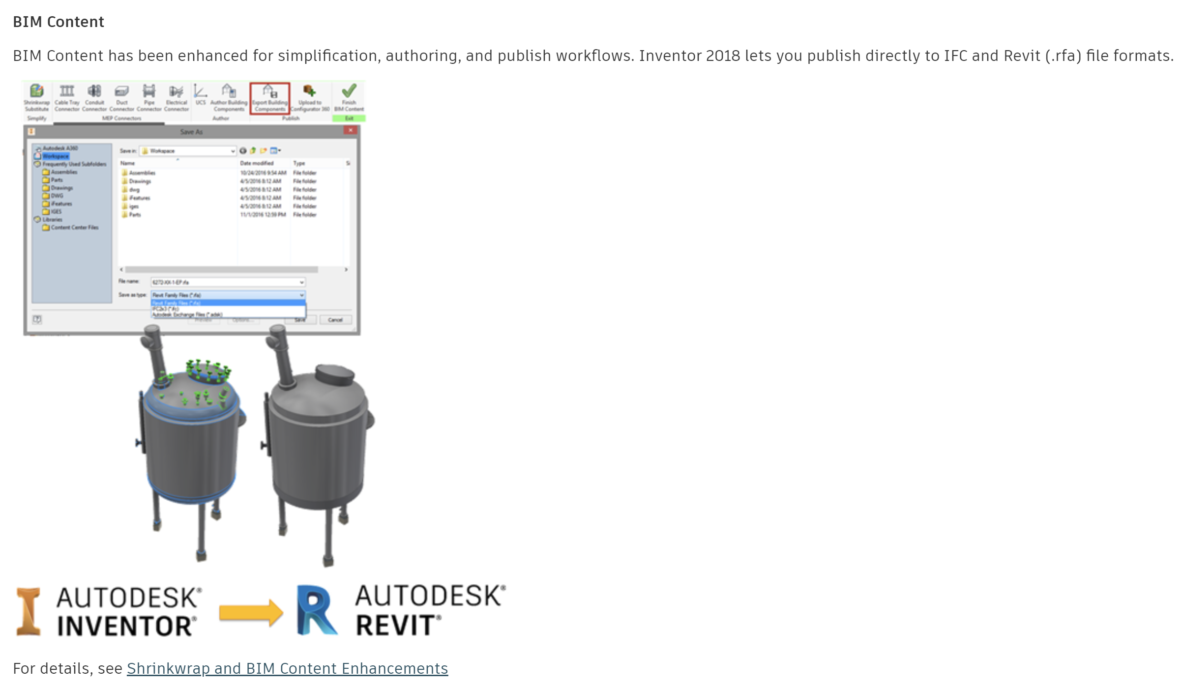 Solved: File Type option in Export Building Components has disappeared - Autodesk Community
