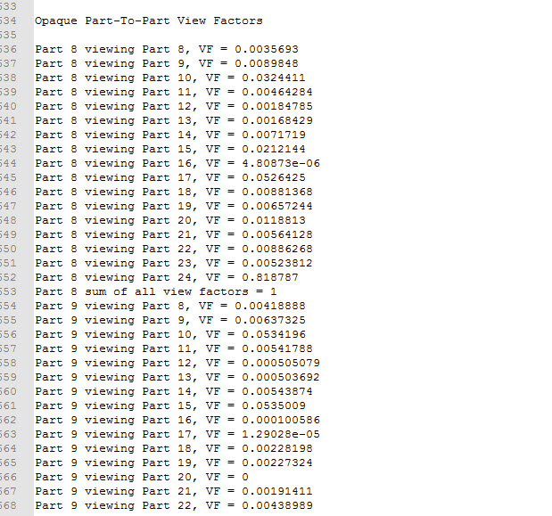 Where to find the view factors in .sol file? - Autodesk Community