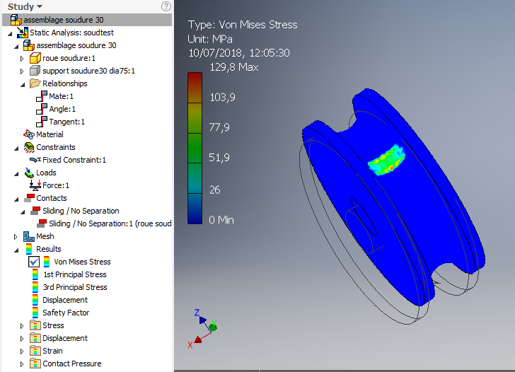 Solved: Inventor Stress Analysis Hertz Contact of Wheel and Rail ...