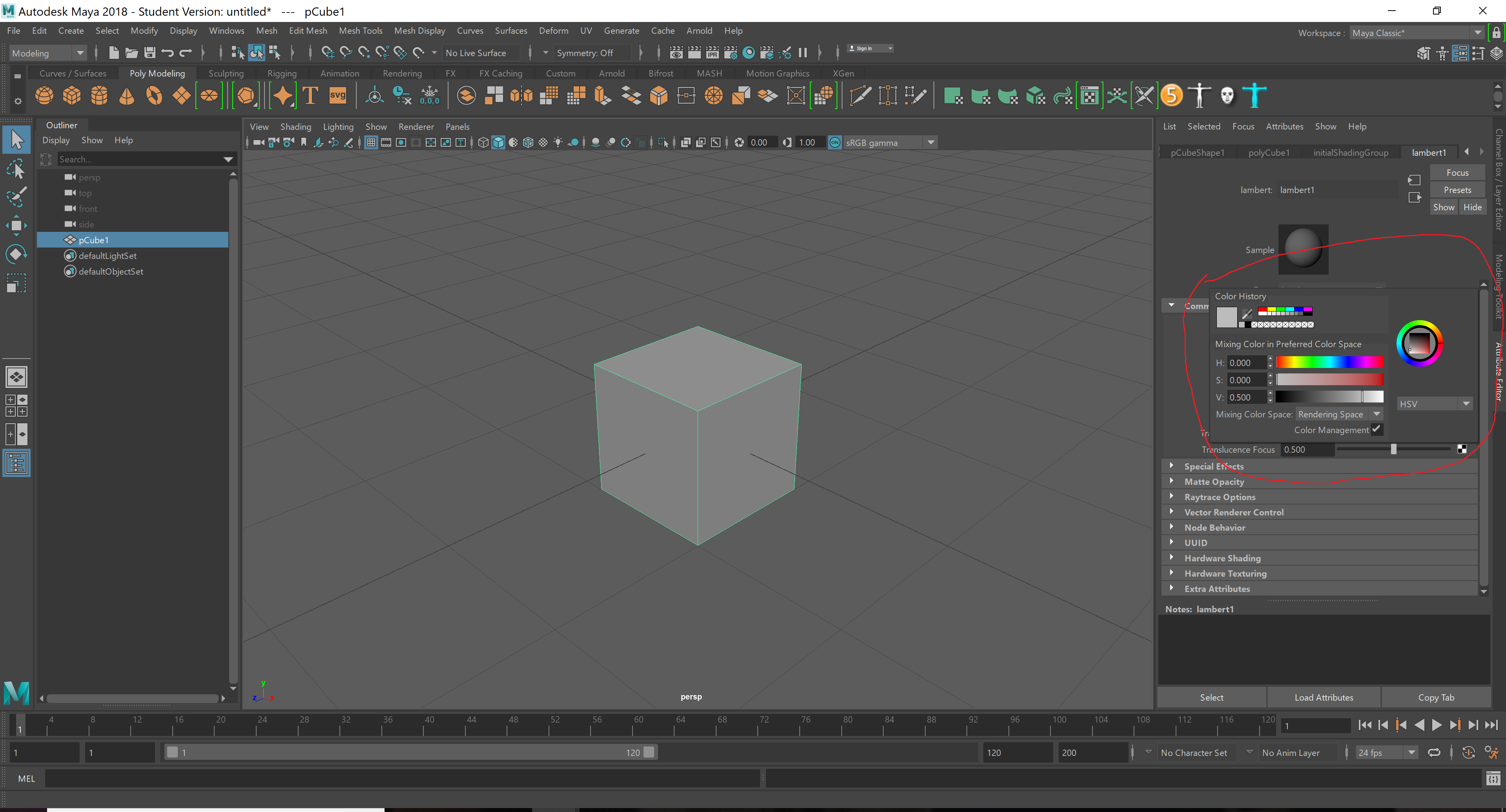 Color swatch and folder maya interface elements scaled down very sma ...