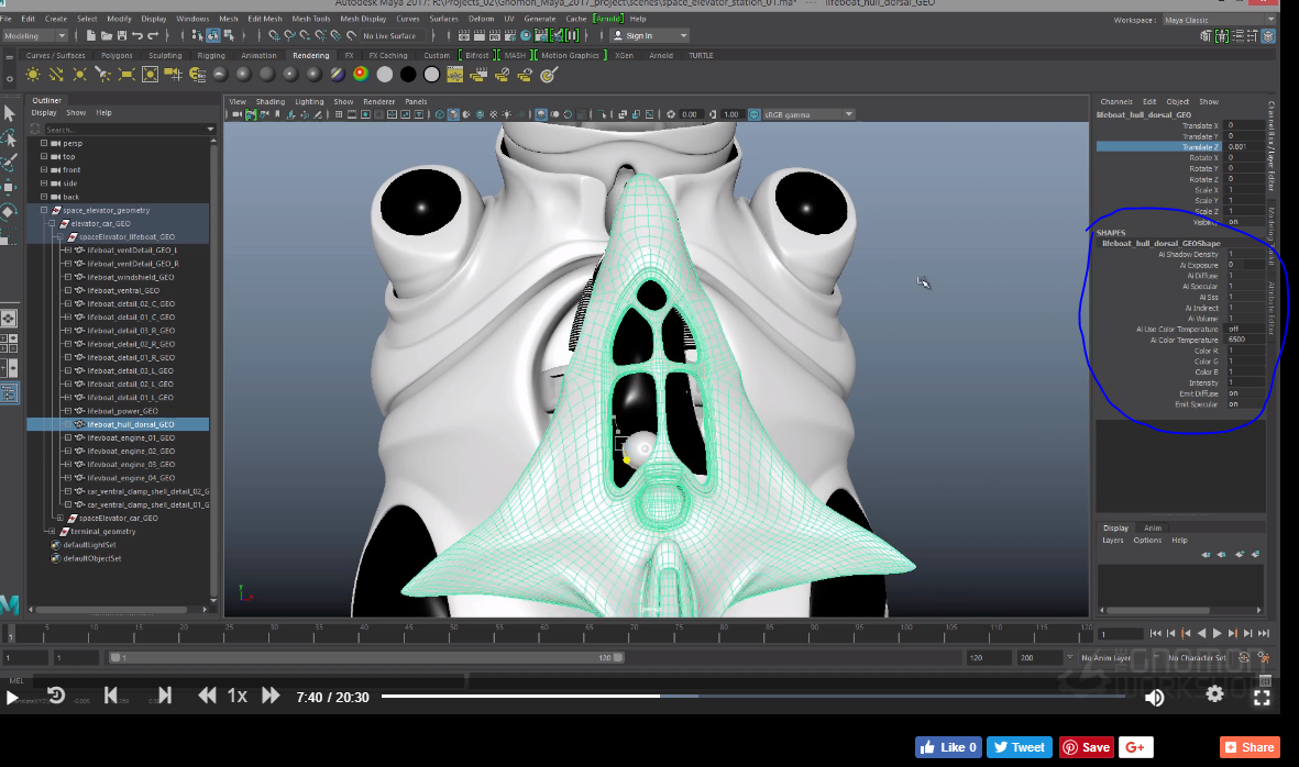 Trouble with the shape node under the channelbox/layer editor ...