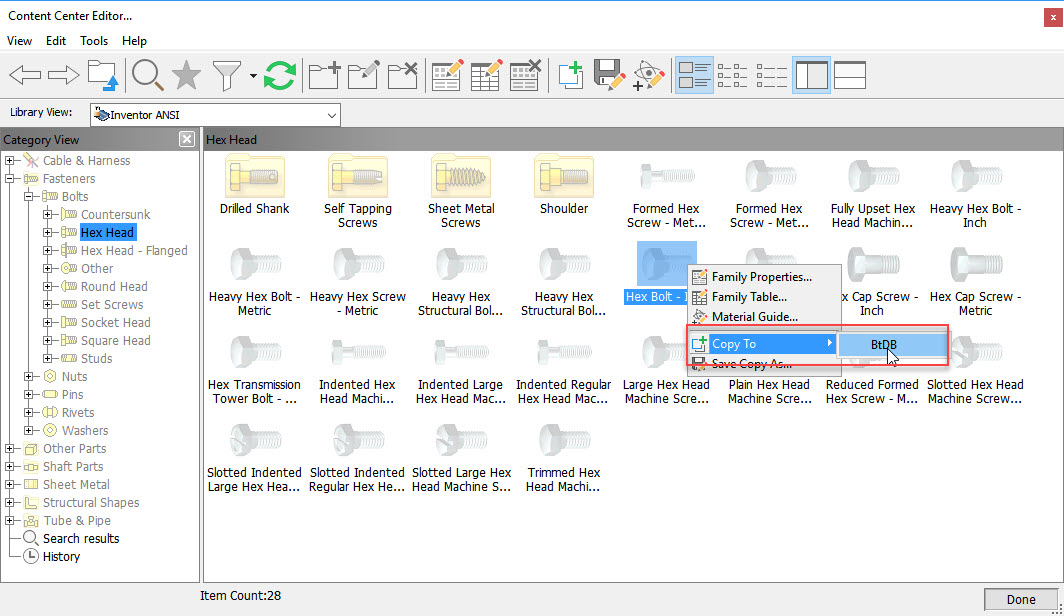 Solved: Save ANSI parts of content center as AISI new standard ...