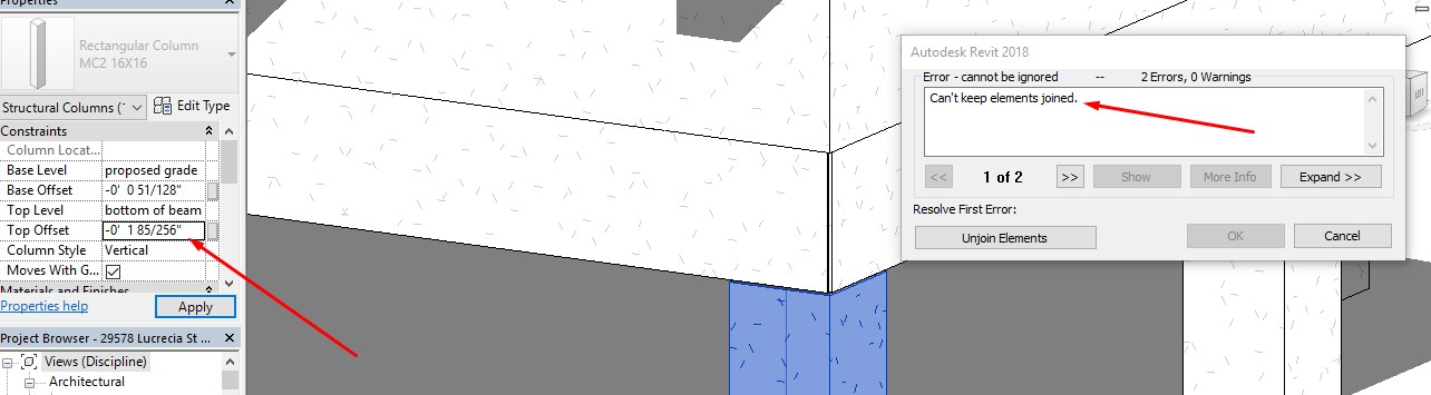 Solved: Columns prevent perpendicular beams joining - Page 2 - Autodesk Community