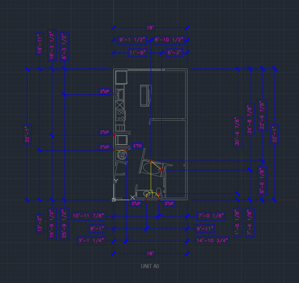 Dimensions between blocks insertion point and outer points of a block ...