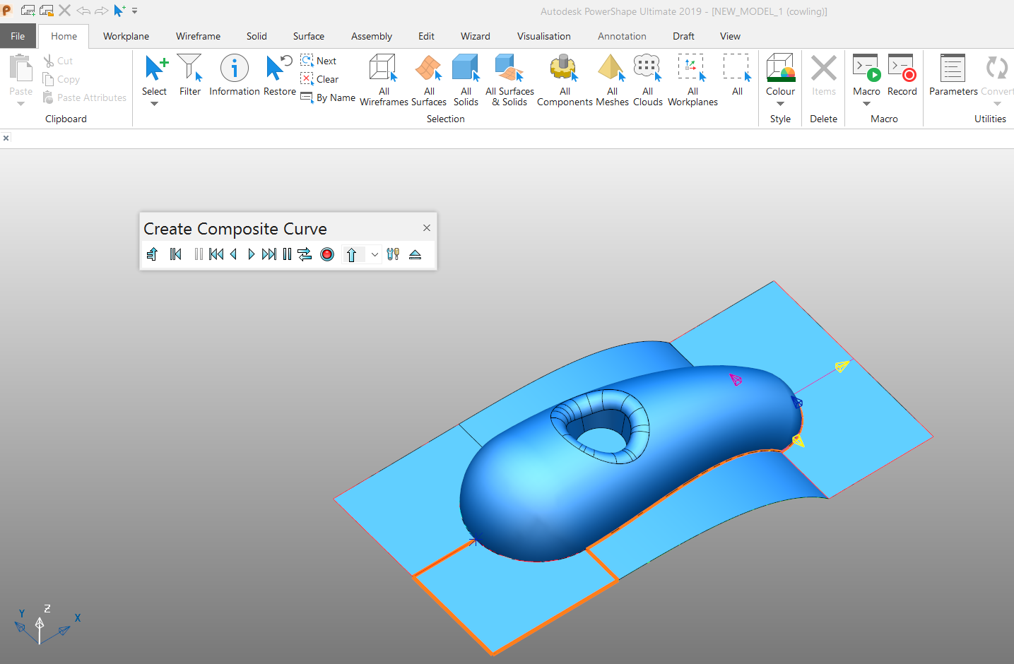 Composite Curve continues selection not working in power shape 2018 ...