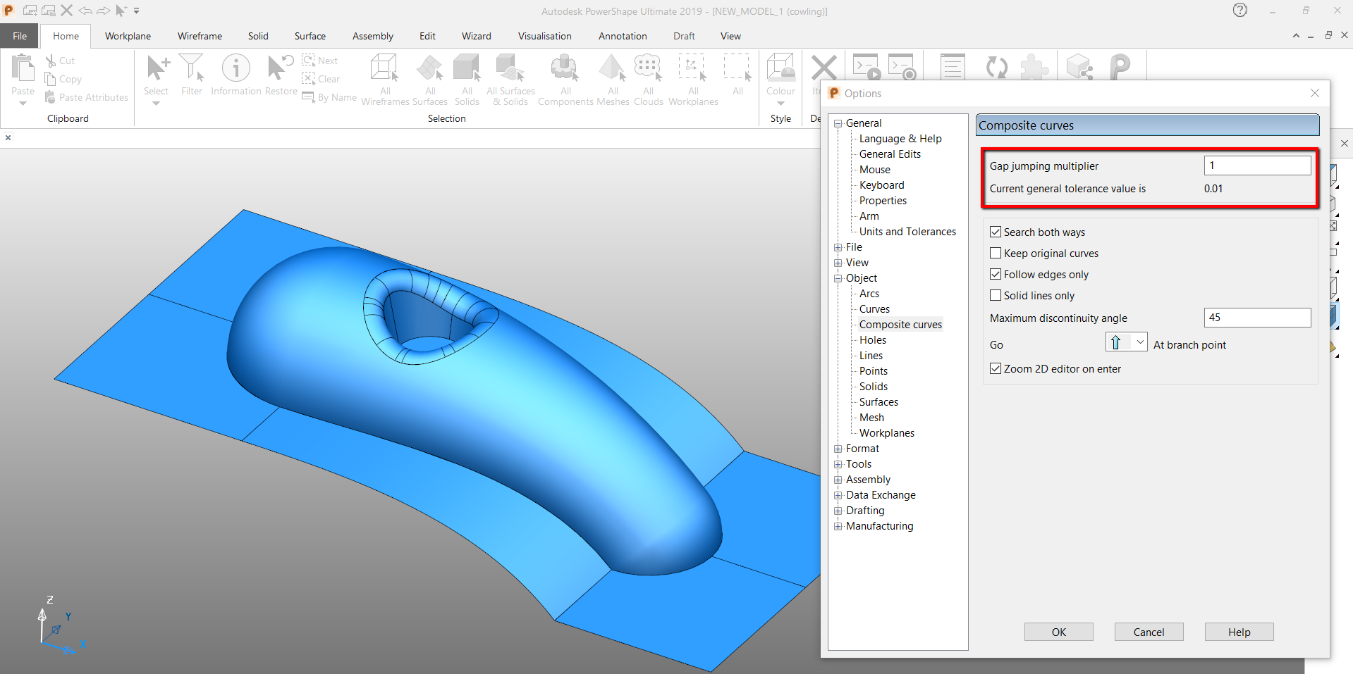 Composite Curve continues selection not working in power shape 2018 ...