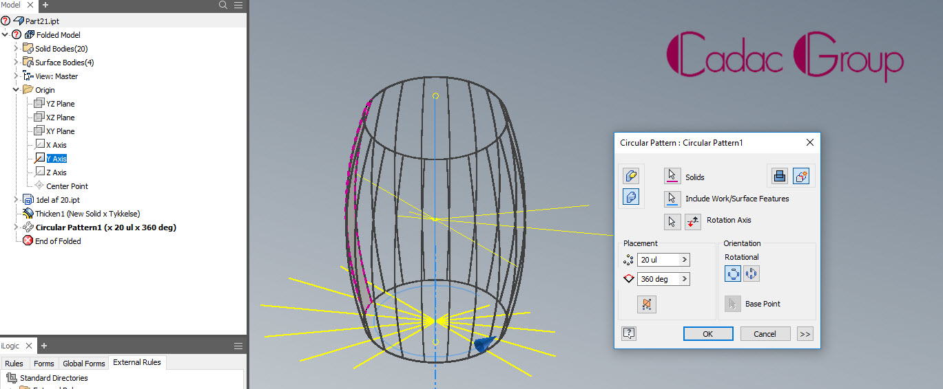 Inventor Unfolding Sheet Metal Barrel Part Patterned Segment - Autodesk ...