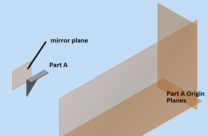 Mirror part in assembly and create derived part with same origin as ...