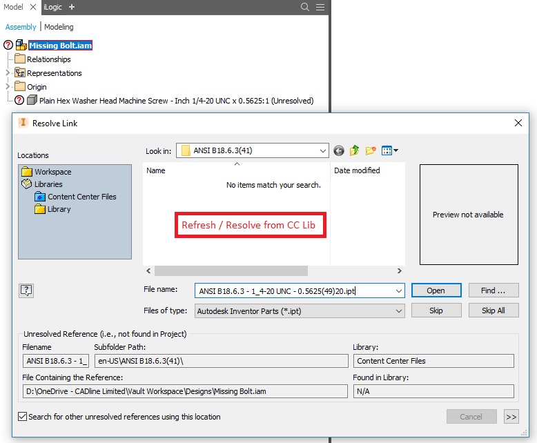 Resolve Files from Content Libraries - Autodesk Community