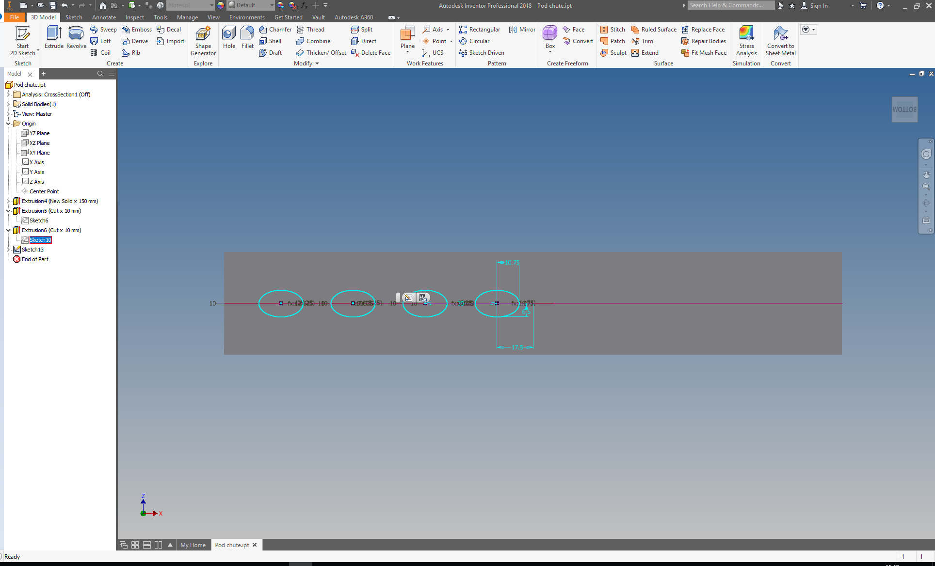 Solved: Inventor 2018 Create Ellipse Loft Cut Feature Fails Rail Does ...