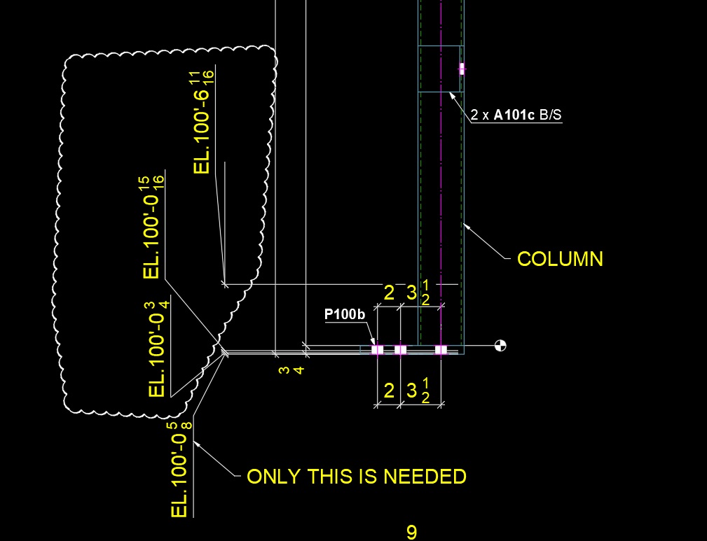 Level symbol in model and adjacent level symbols-column dwg style ...