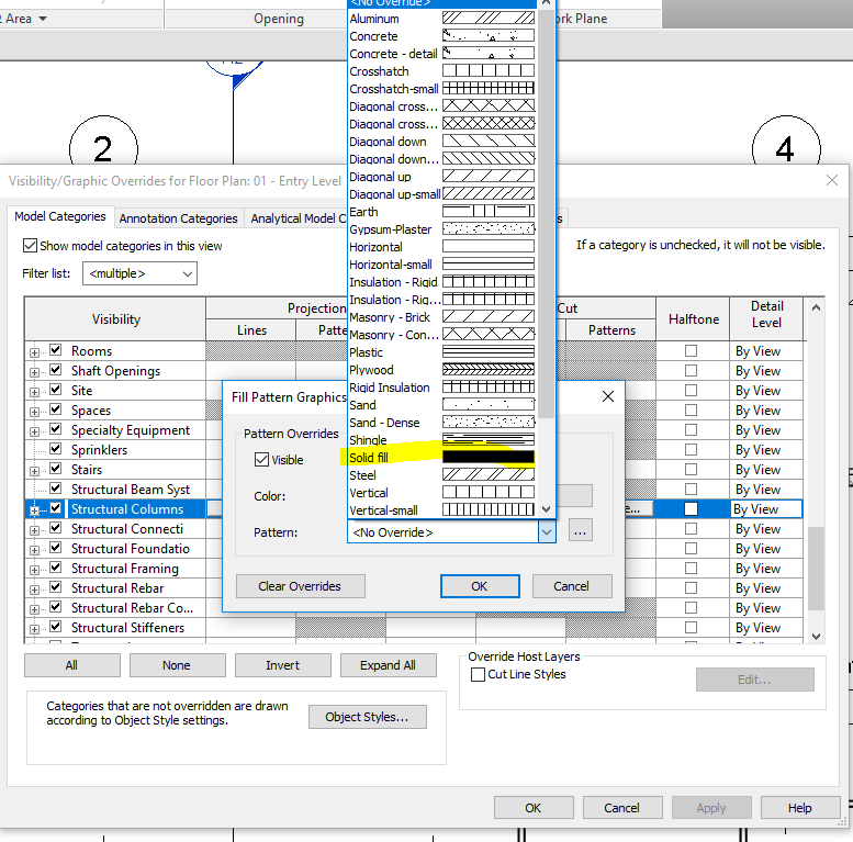 cambiar patron o textura en corte de columnas de concreto - Autodesk ...