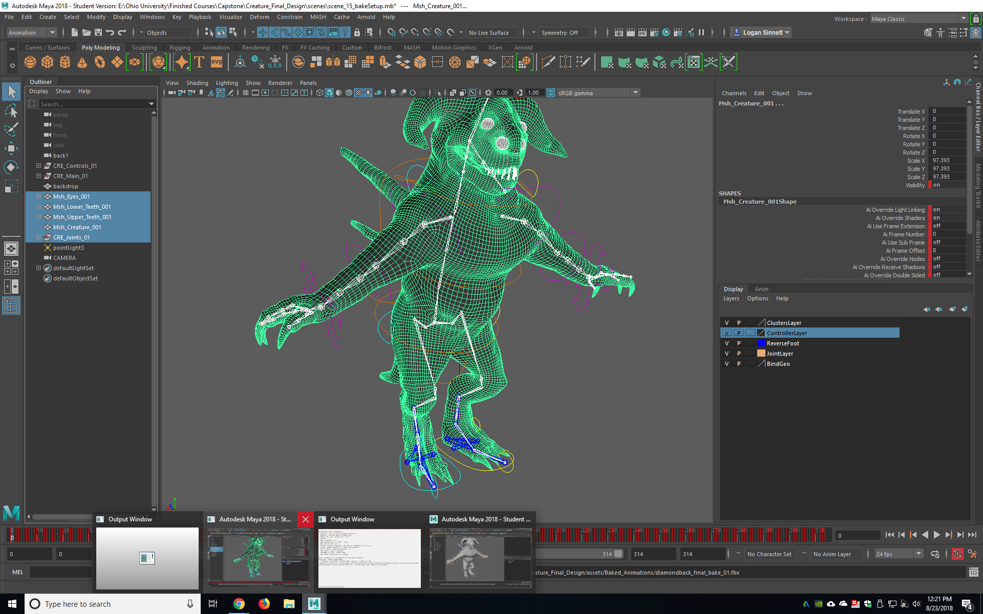 Solved: Mesh not moving with joint animations after export and re-import into new scene ...