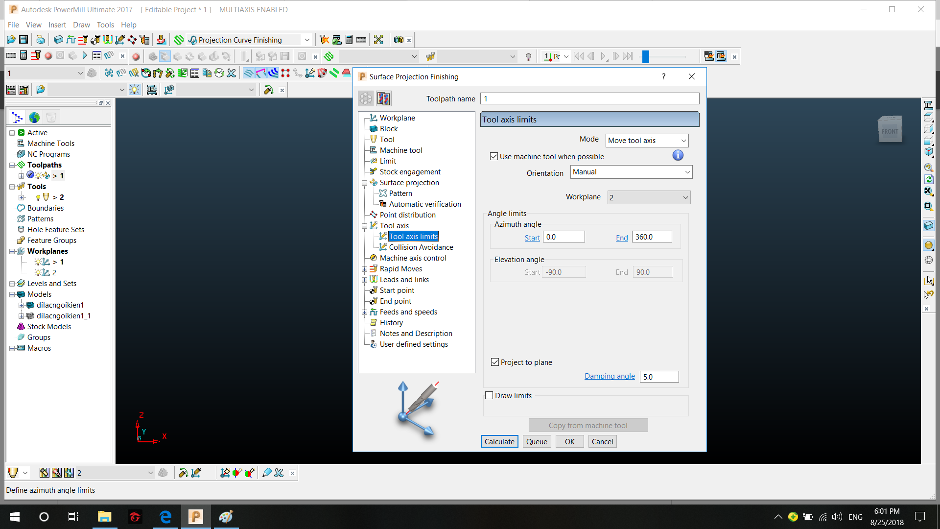 Powermill surface projection finishing. help - Autodesk Community
