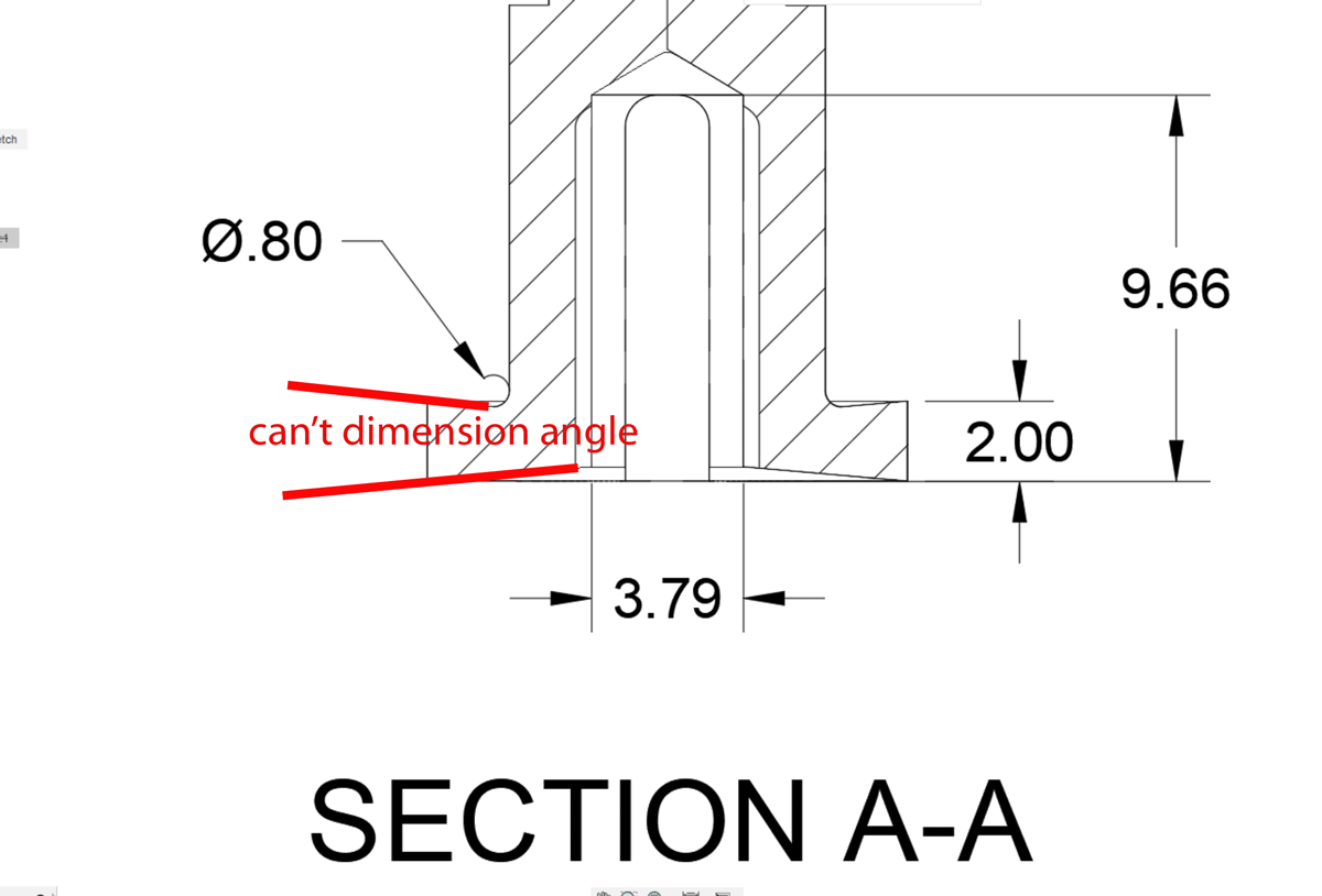 Solved: Drawing - cannot select edge for angular dimension - Autodesk Community