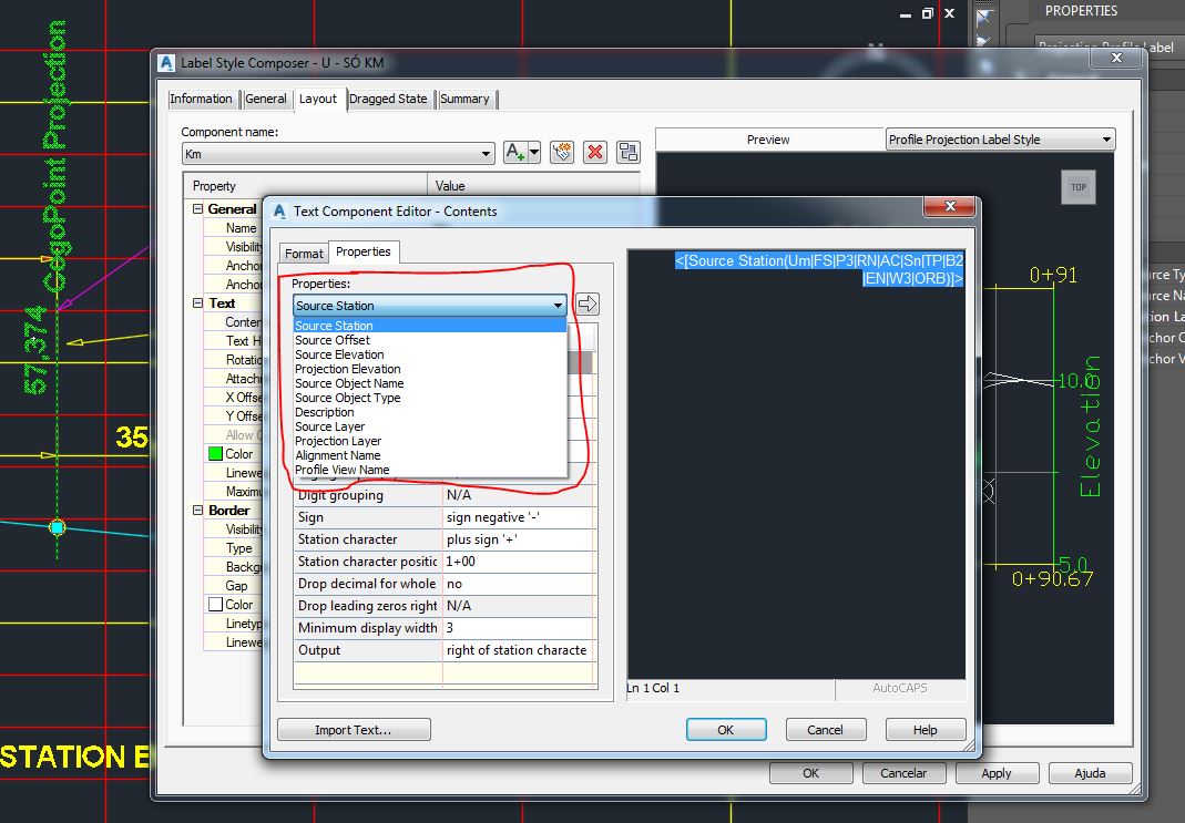 Projection Label Station issue when using Station Equation - Autodesk ...