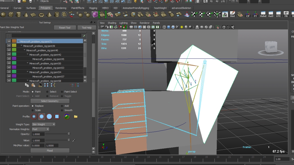 Rigging of a minecraft arm? (really simple for you but not for me ...