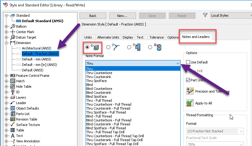 Custom threaded hole note - Autodesk Community