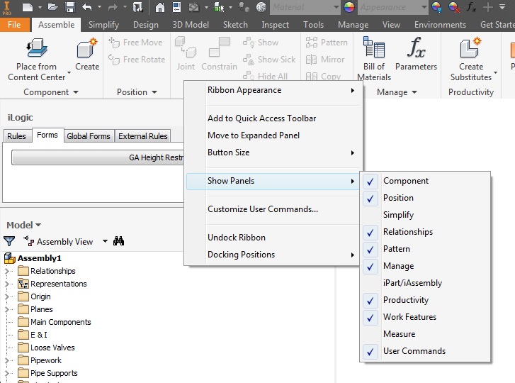 Solved: Missing Tabs in Assembly - Autodesk Community