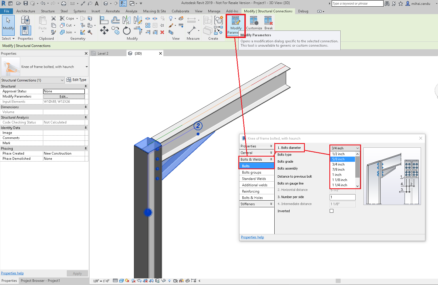 2019 Steel connections Missing Bolts - Autodesk Community