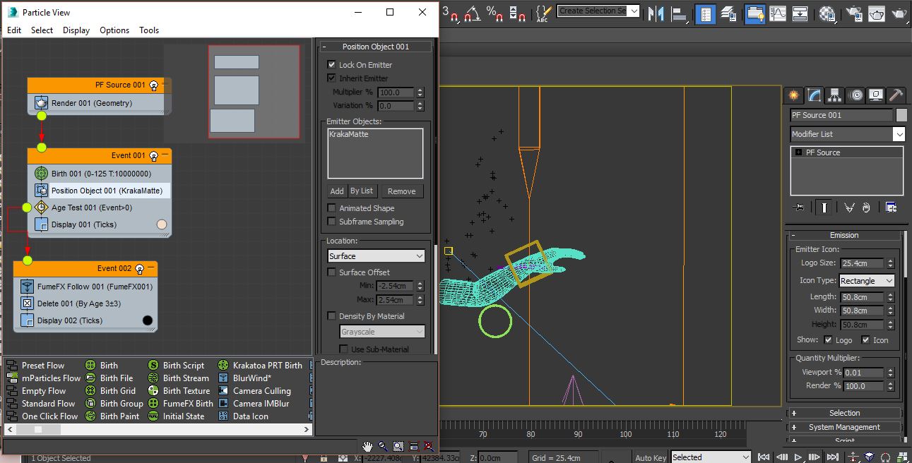 Can I make particle flow following my animated object? - Autodesk Community