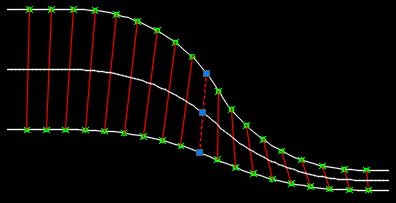 Solved: Lisp to draw line between two lines - dividing space equally ...