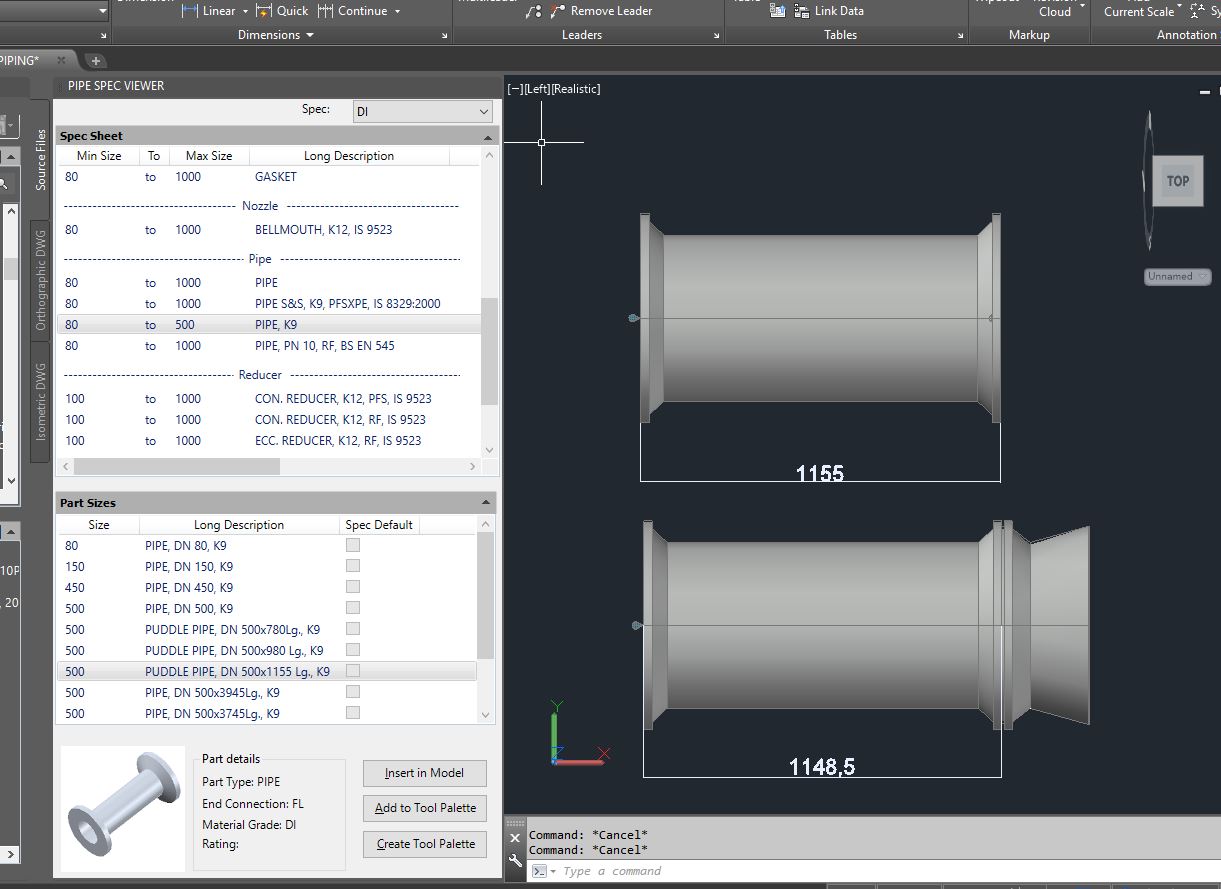 Pipe fixed length flanged - Autodesk Community