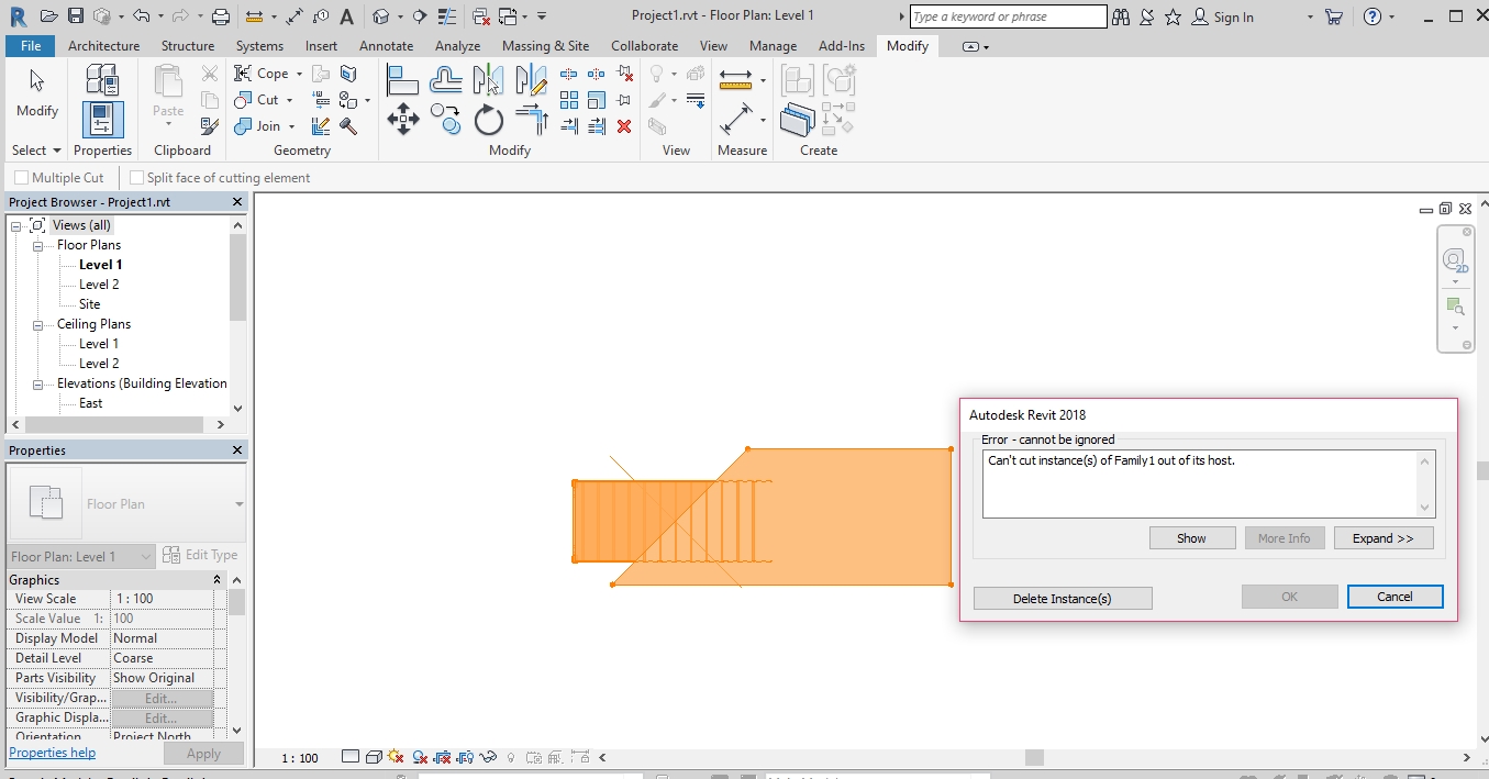 cant cut family instance out of his host, please help - Autodesk Community