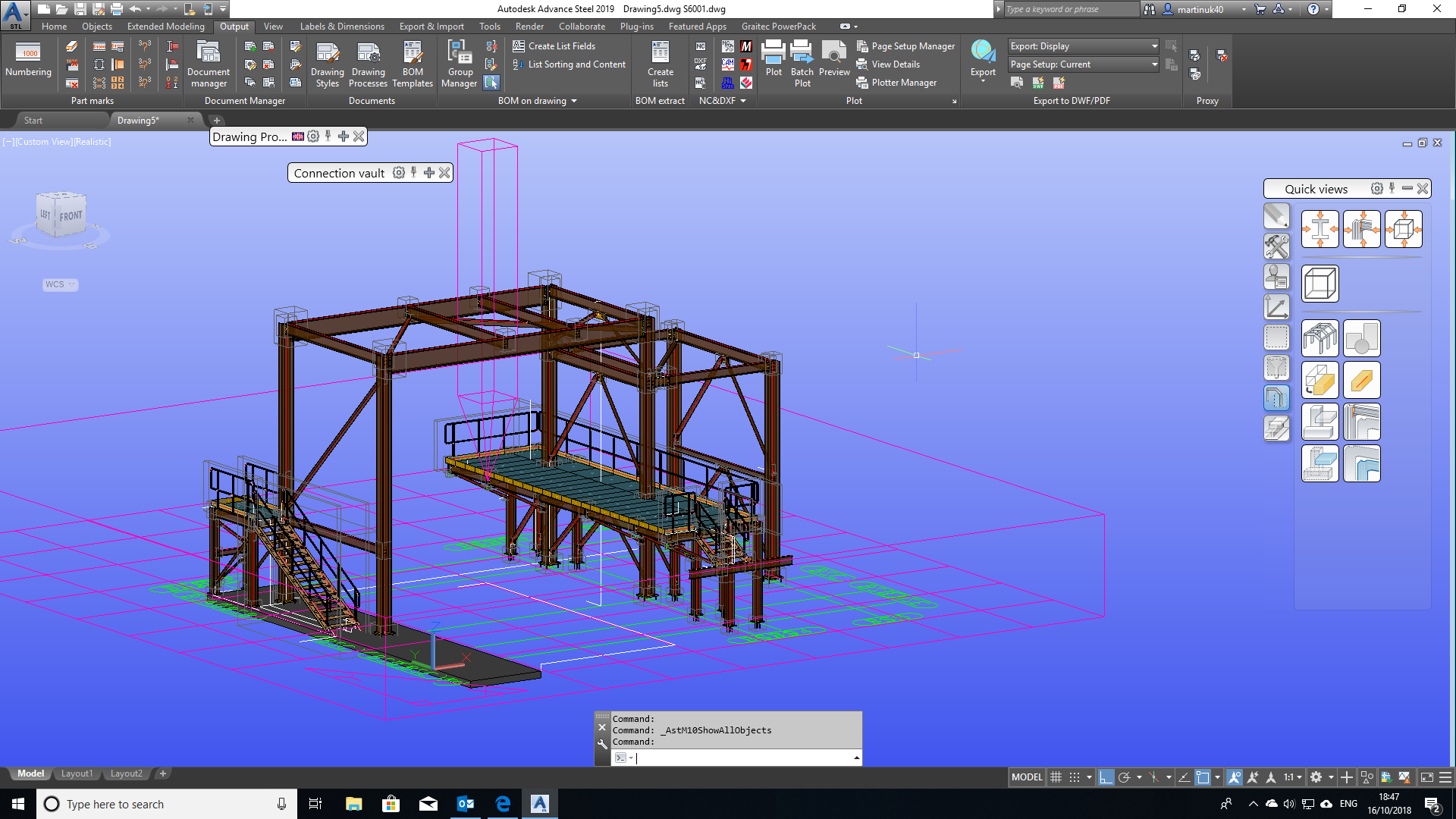 Solved: Plan view at a specified height showing beams/columns only ...