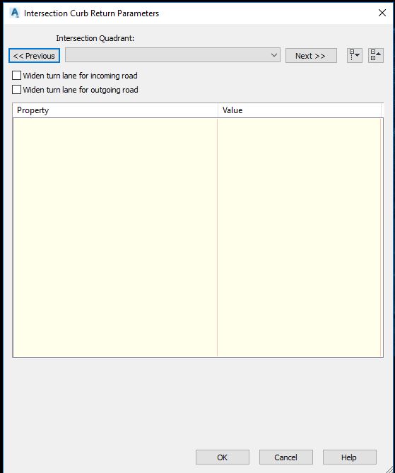 Blank Intersection Curb return parameter - Autodesk Community