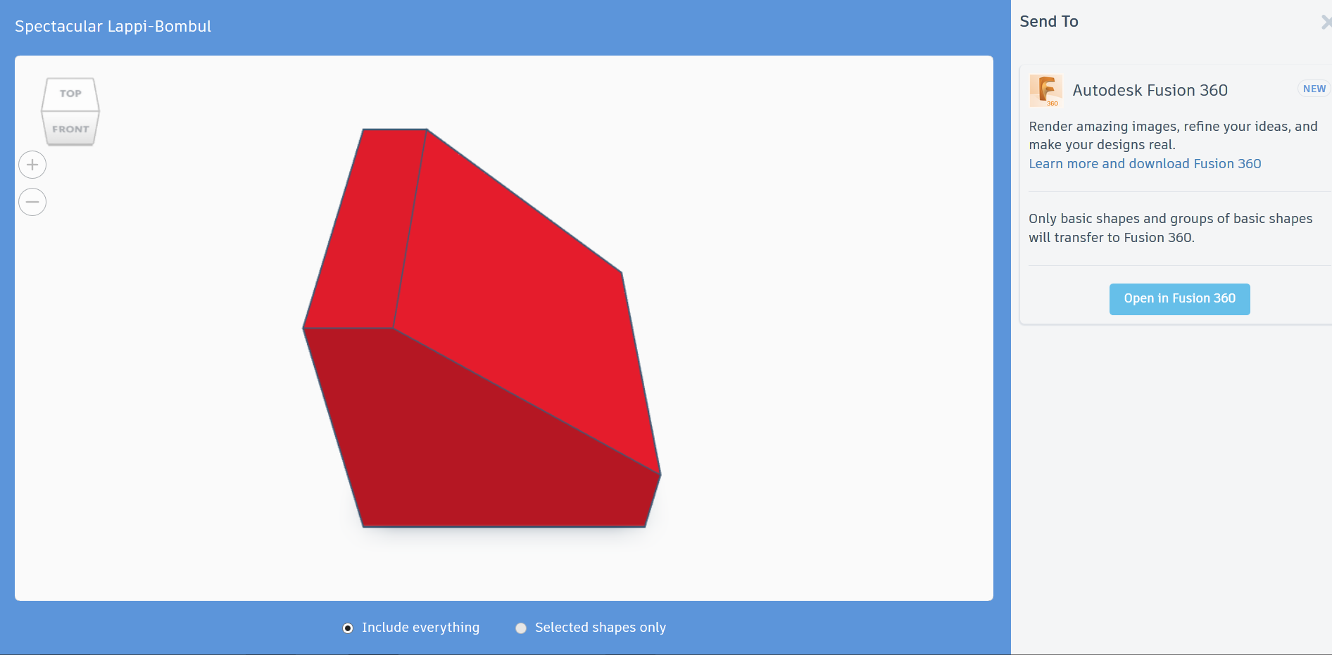 Solved: Sending objects from Tinkercad to Fusion 360 nothing happen ...