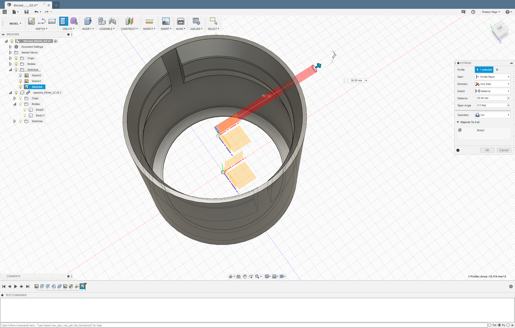 Extrusion Cut through Component inserted into a new design - Autodesk ...
