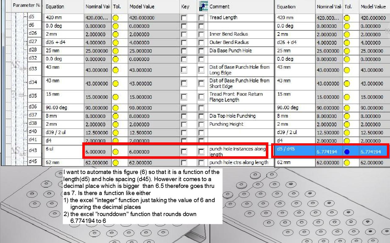 Solved: Parameter Dialogue Box rounddown function? - Autodesk Community