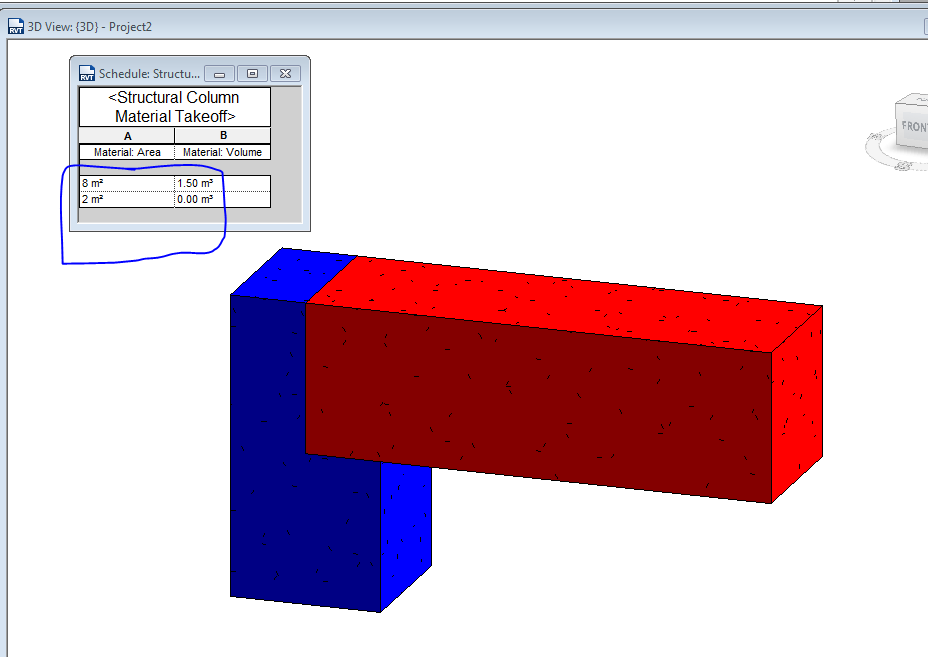 Solved: material takeoff - structural columns - evaluating of area ...