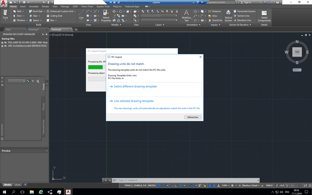 Ifc File Conversion In Auto Cad Architectural 2018 Is Failing Or Getting Struck Autodesk Community