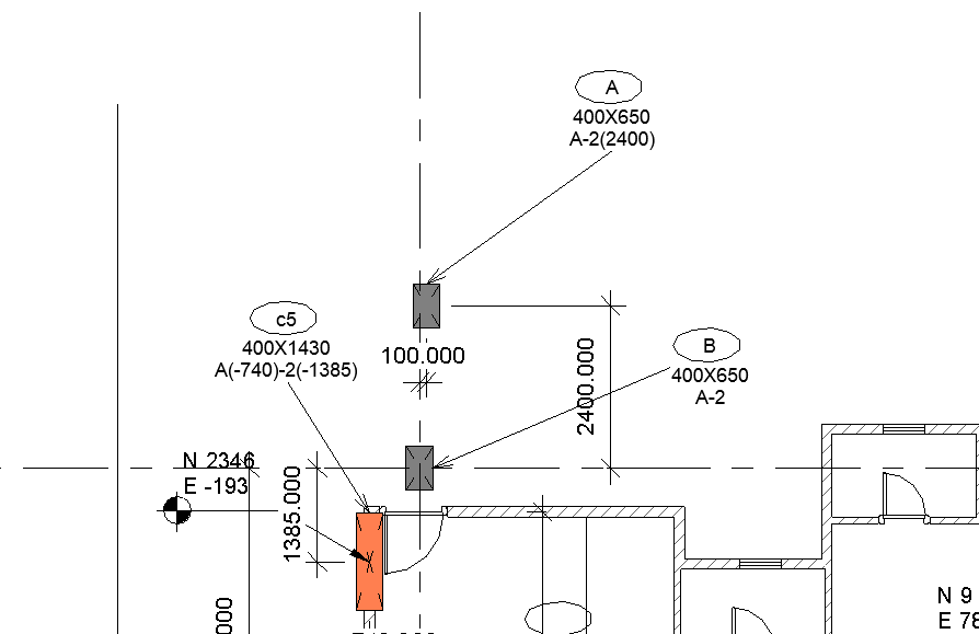 column location mark: problem with columns partially on grids - Autodesk Community