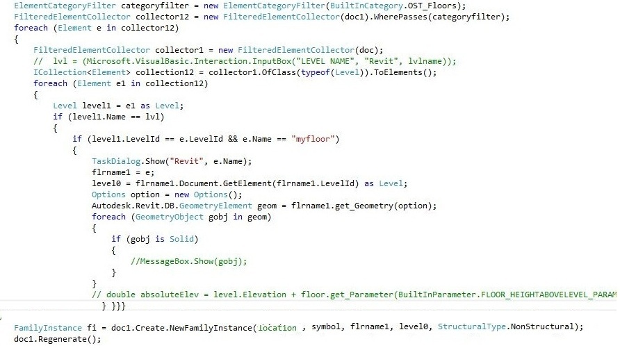 Import family instance to existing floor with specific location in ...