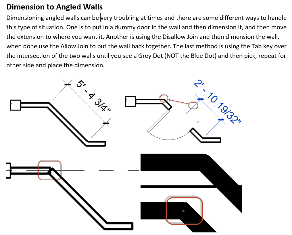 Dimension to corner of angled walls - Autodesk Community