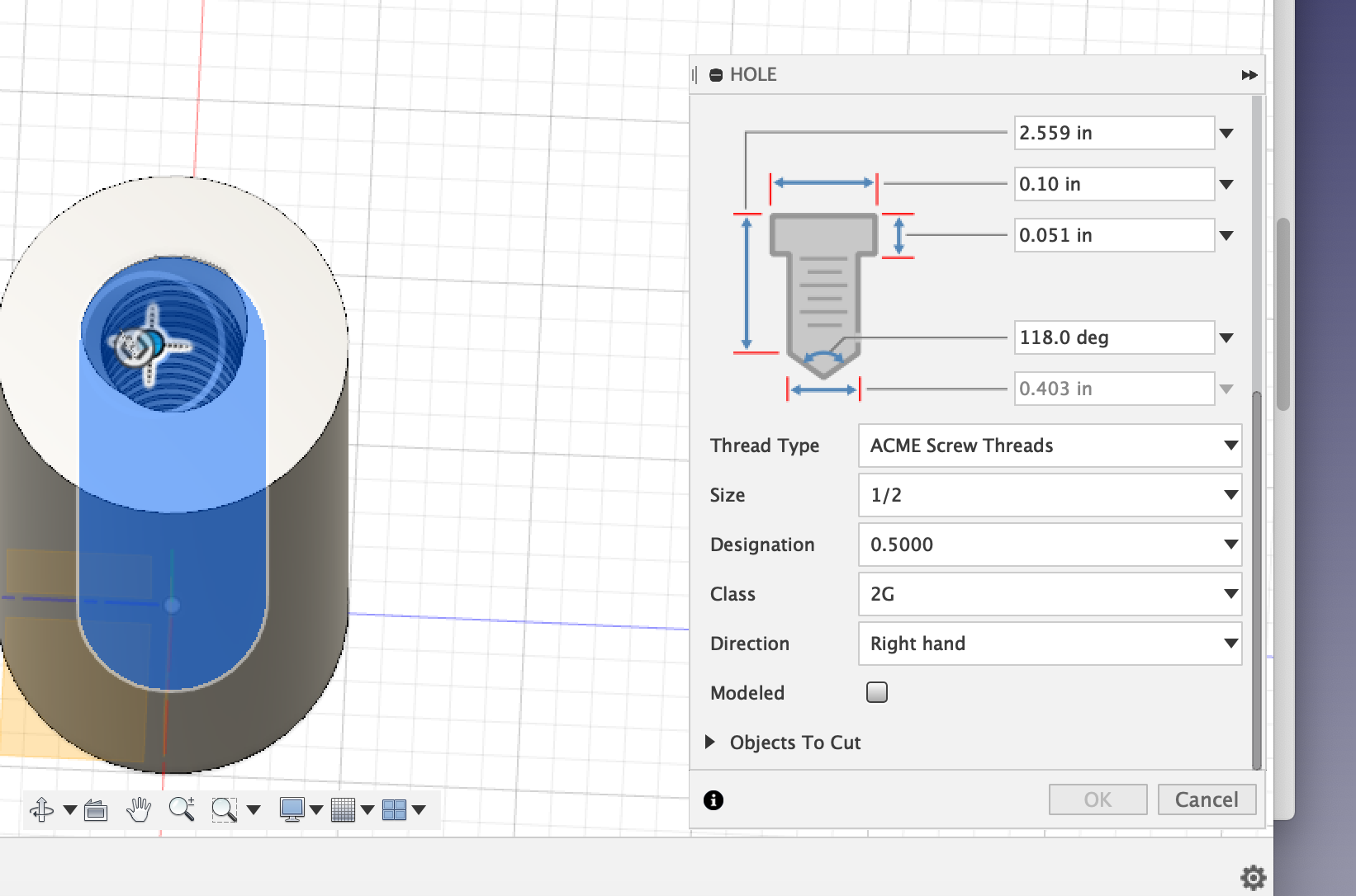Solved: How to edit hole thread - Autodesk Community