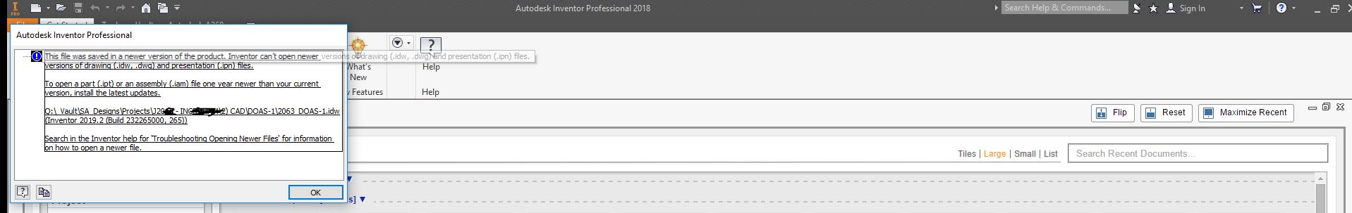 Solved: How to open an .idw on 2018 with 2019 file version - Autodesk ...