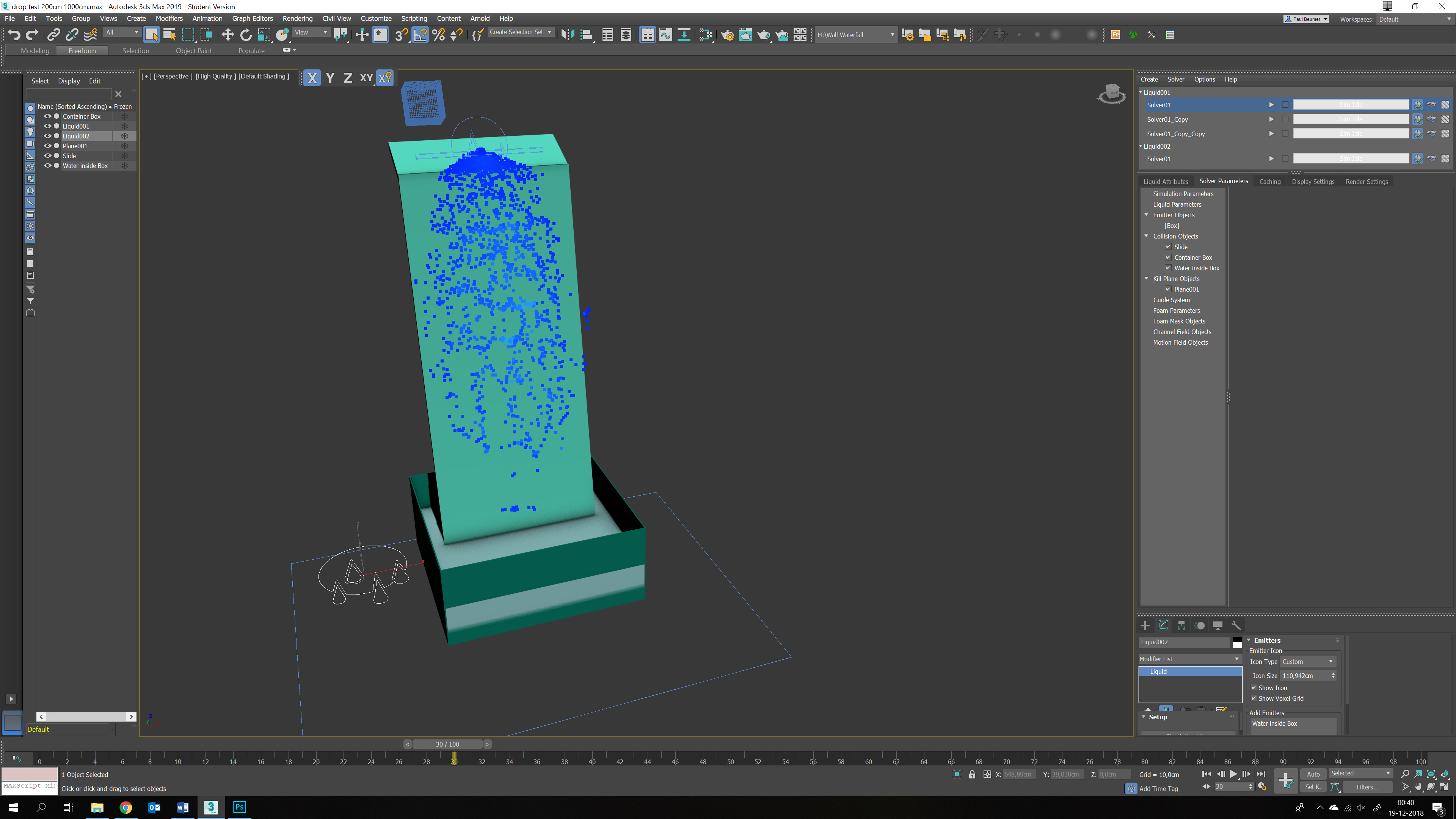 Solved: 3DS Max 2019.3 Fluids Water falling intoo pool below - Autodesk ...