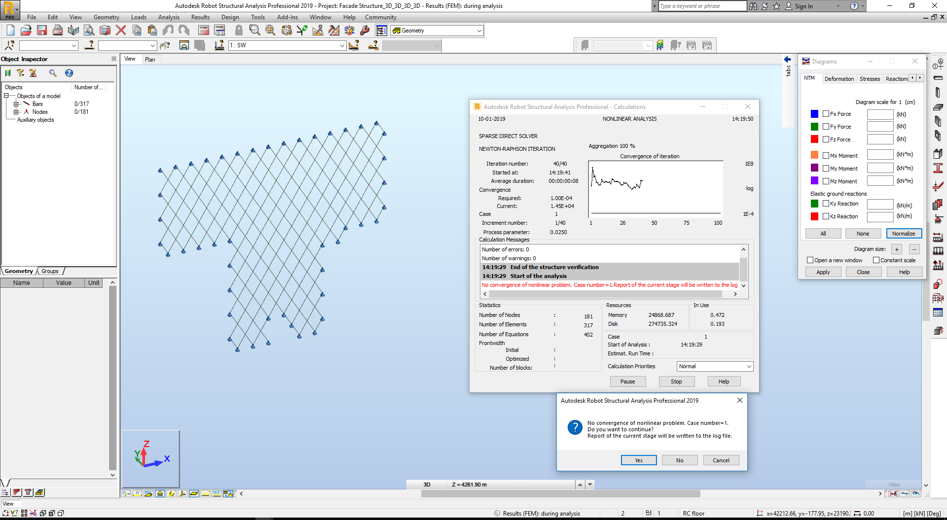 Solved: Cable Net Facade - Non convergence issue - Autodesk Community
