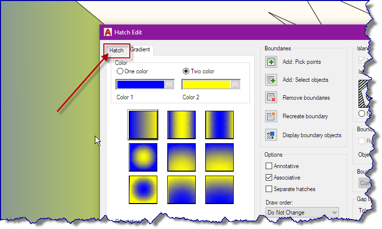 Solved: How to turn off gradient in hatches - Autodesk Community