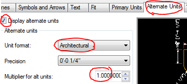 Solved: Drawing in inches and alternate unit in feet - Autodesk Community