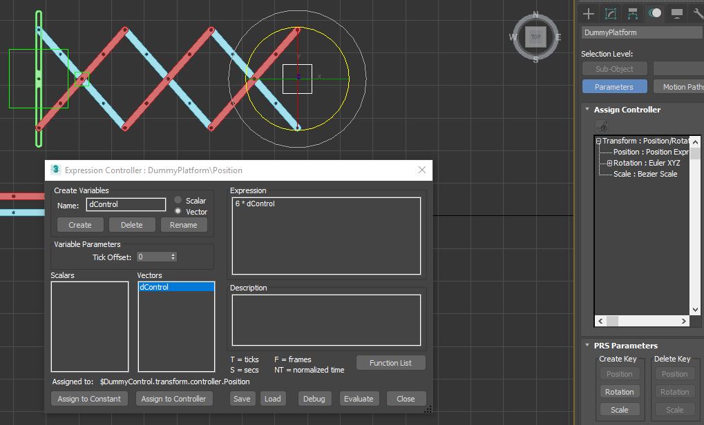 Scissor rig with 2 sliding legs - Autodesk Community