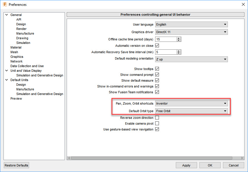 Free orbit hotkey - Autodesk Community