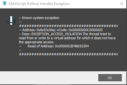 MAXScript Rollout Handler Exception: - Autodesk Community