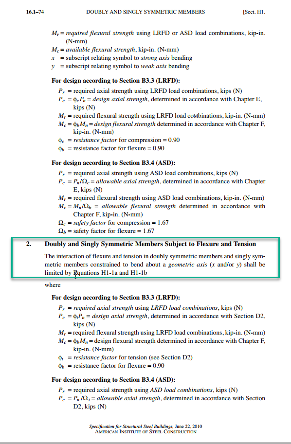 Solved: ANSI/AISC 360-10 H3 Non-HSS Members Subject to Torsion and ...