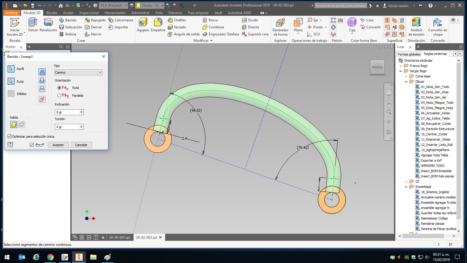 Solved: My swept part os deformed - Autodesk Community